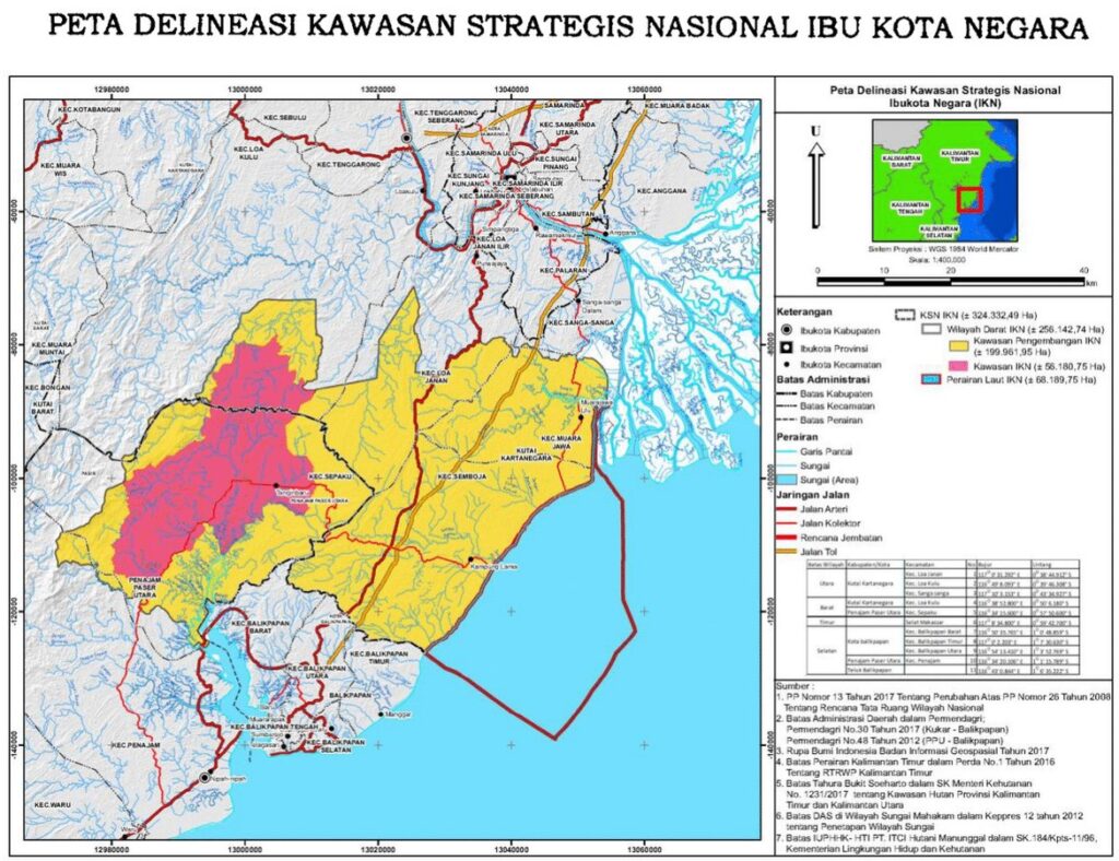 Peta IKN Nusantara: Luas, Batas Wilayah, dan Pembagian Zonasi